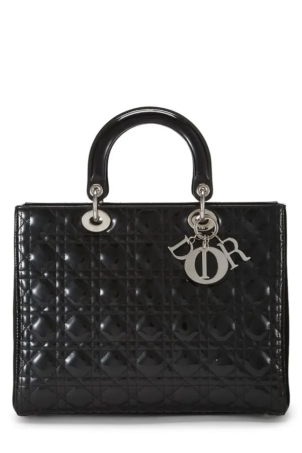 Dior Cannage Patent Leather Lady - Black