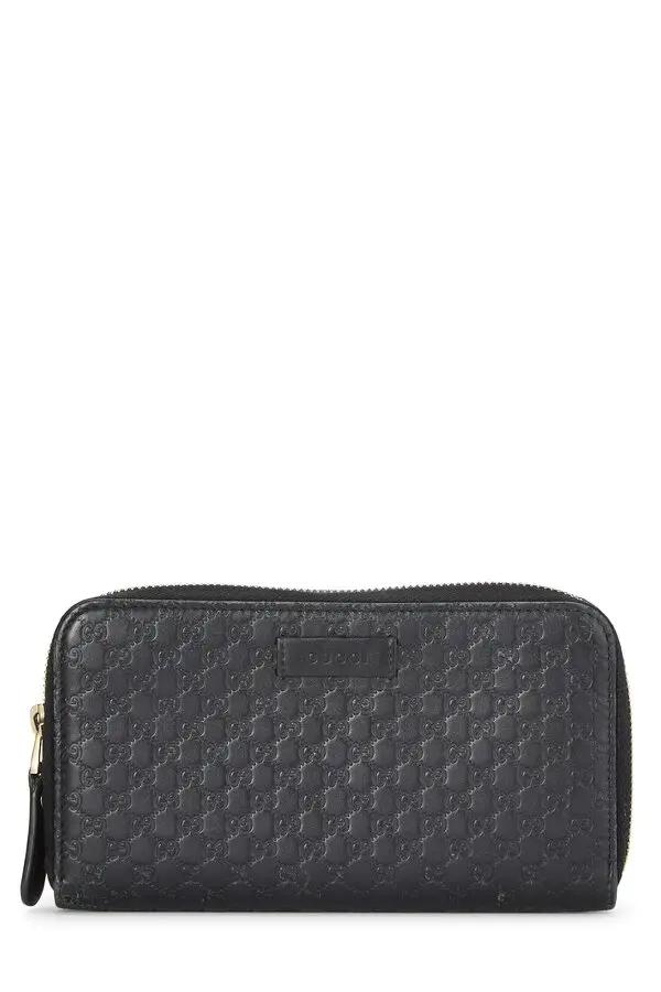 Gucci Microguccissima Leather Zip Around Wallet - Black