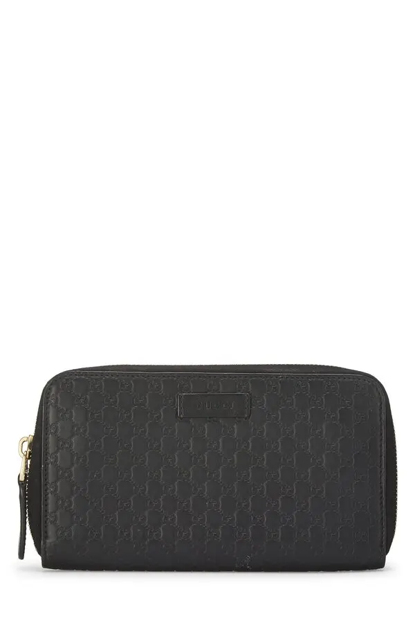 Gucci Microguccissima Leather Zip Around Wallet - Black