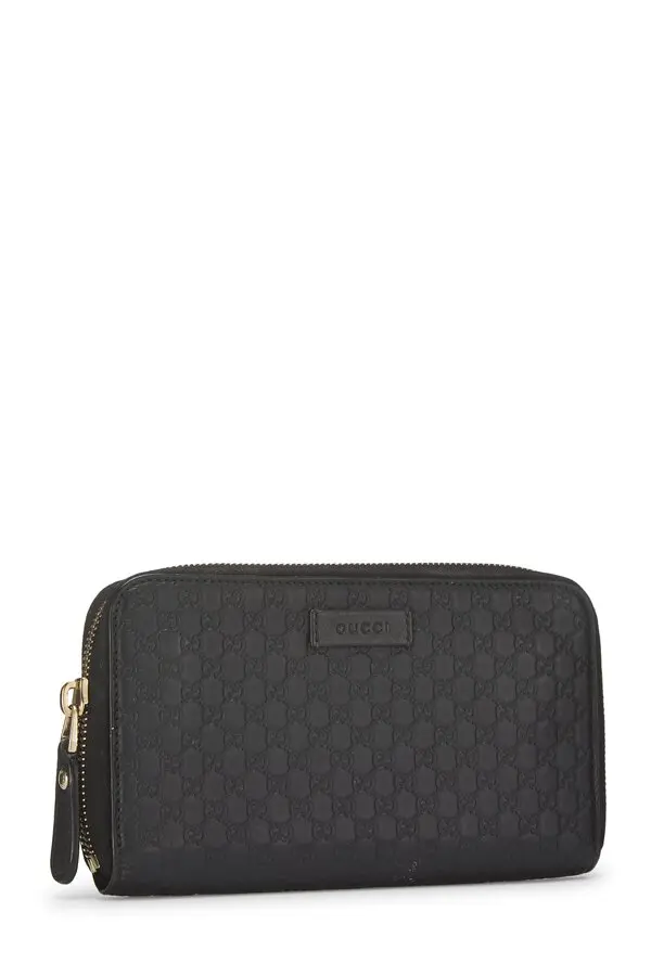 Gucci Microguccissima Leather Zip Around Wallet - Black