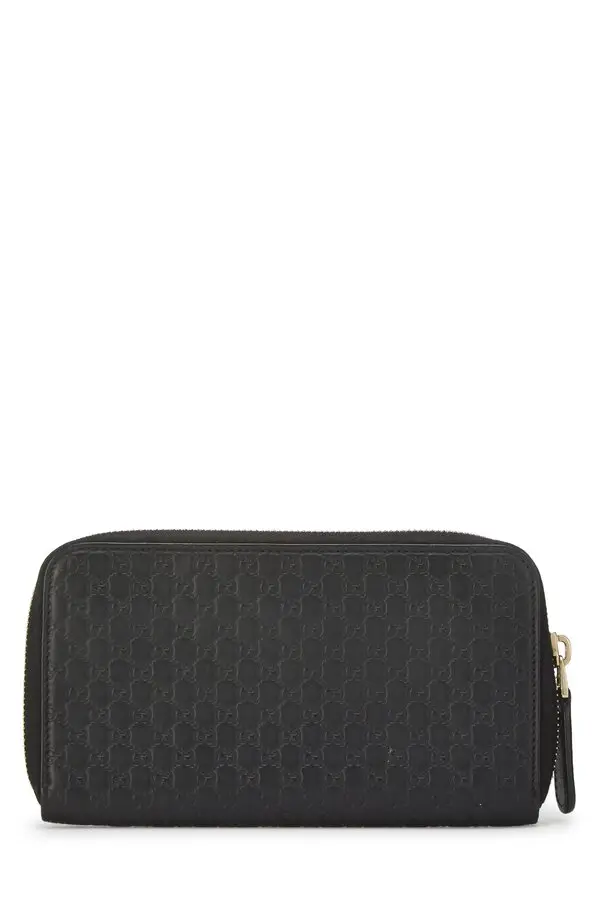 Gucci Microguccissima Leather Zip Around Wallet - Black
