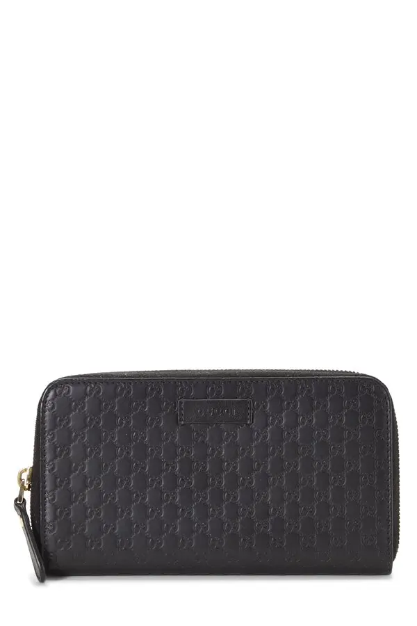 Gucci Microguccissima Leather Zip Around Wallet - Black