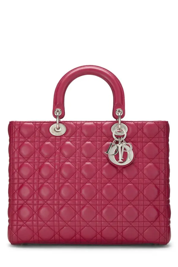 Dior Cannage Quilted Lambskin Lady - Pink