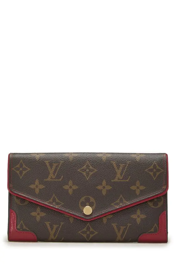 LOUIS VUITTON Monogram Canvas Retiro Zippy Continental Wallet - Red