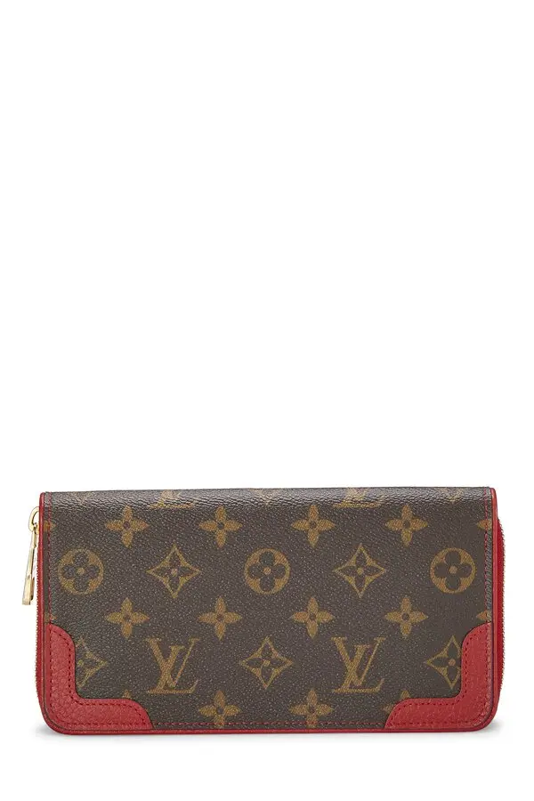LOUIS VUITTON Monogram Canvas Retiro Zippy Continental Wallet - Red