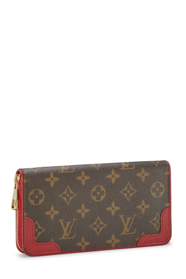 LOUIS VUITTON Monogram Canvas Retiro Zippy Continental Wallet - Red