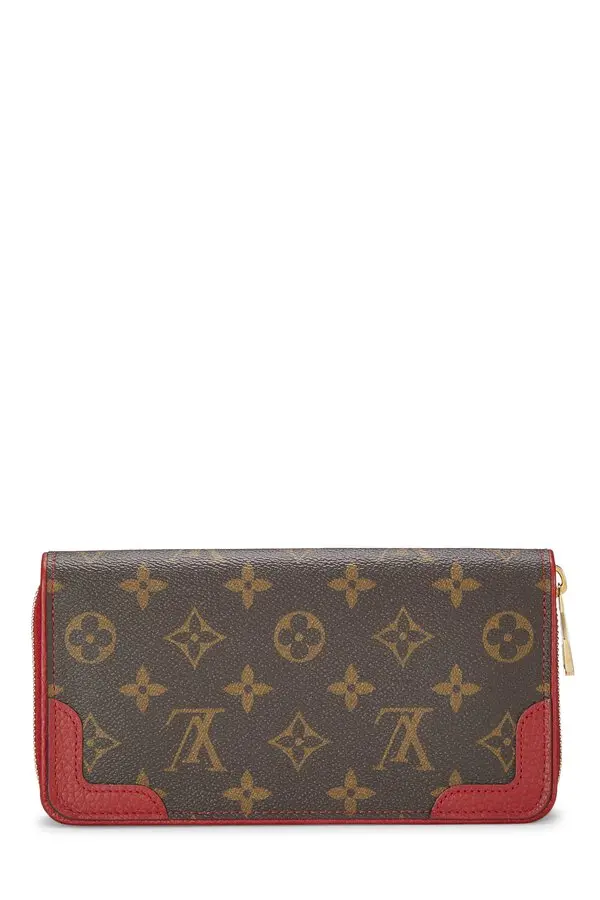 LOUIS VUITTON Monogram Canvas Retiro Zippy Continental Wallet - Red