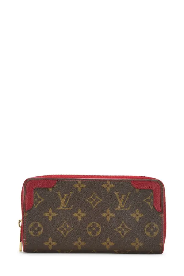 LOUIS VUITTON Monogram Canvas Retiro Zippy Continental Wallet - Red