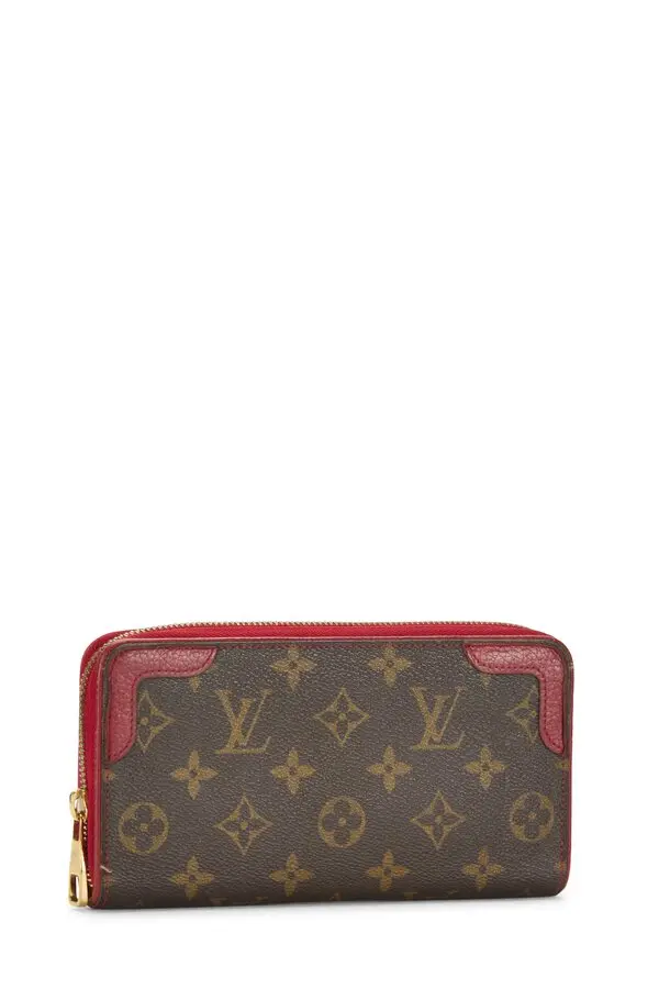 LOUIS VUITTON Monogram Canvas Retiro Zippy Continental Wallet - Red