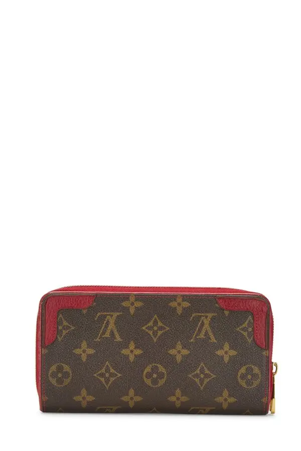 LOUIS VUITTON Monogram Canvas Retiro Zippy Continental Wallet - Red