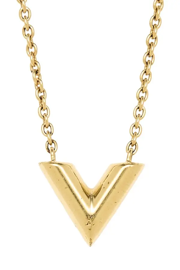 LOUIS VUITTON Essential V Necklace - Gold