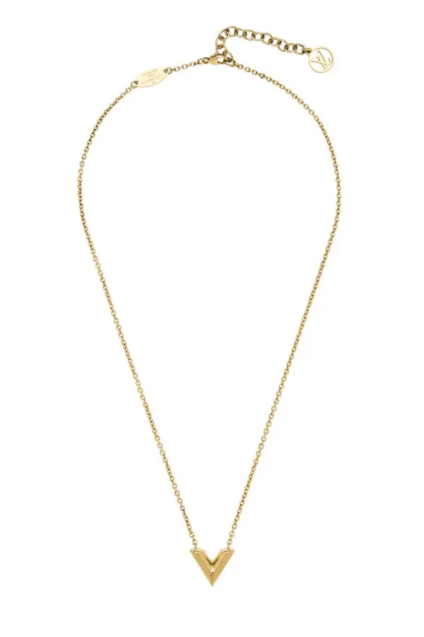 LOUIS VUITTON Essential V Necklace - Gold