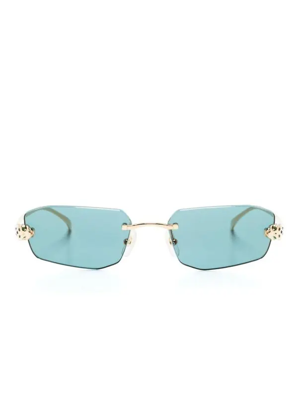 CARTIER Geometric-frame Sunglasses - Gold