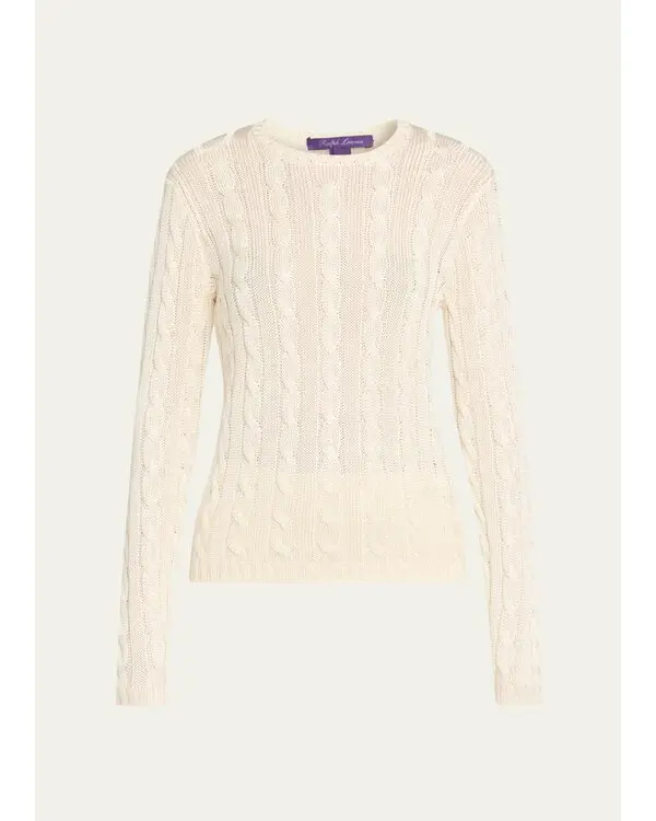 Ralph Lauren Cable-knit Silk Sweater - Cream