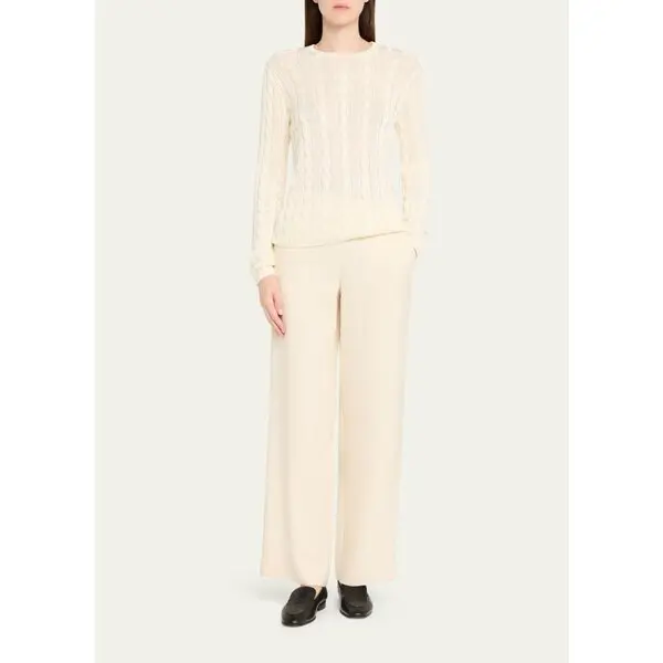 Ralph Lauren Cable-knit Silk Sweater - Cream