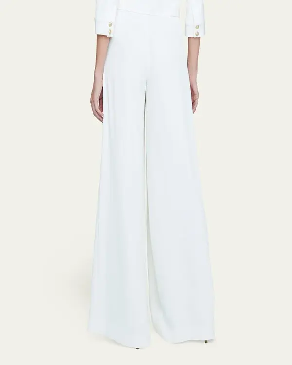 L'Agence Nova Mid-rise Wide-leg Pants - Ivory