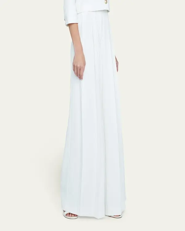 L'Agence Nova Mid-rise Wide-leg Pants - Ivory