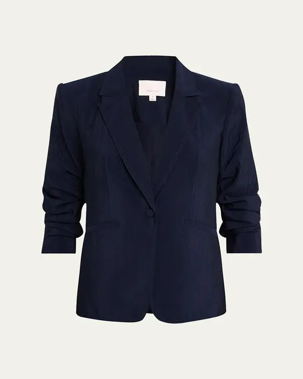 Cinq À Sept Tumbled Woven Khloe Blazer - Navy
