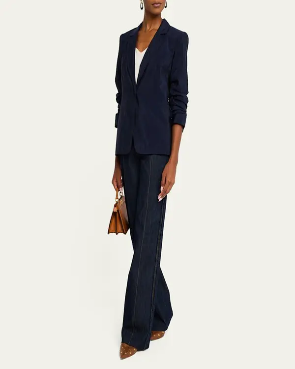 Cinq À Sept Tumbled Woven Khloe Blazer - Navy