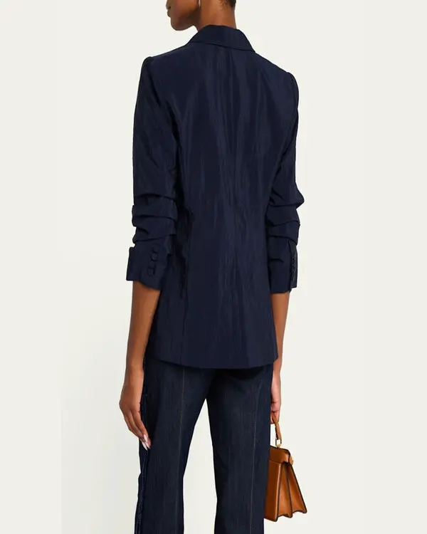 Cinq À Sept Tumbled Woven Khloe Blazer - Navy
