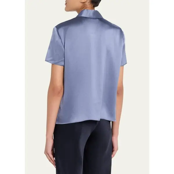 Vince Silk Charmeuse Polo Shirt