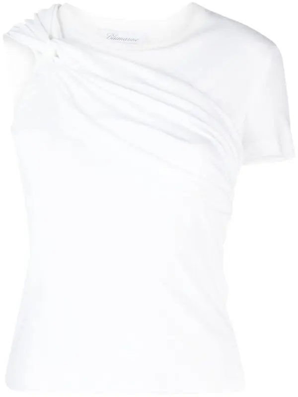 Blumarine Knot Detailed T-shirt - N0100 Ottico