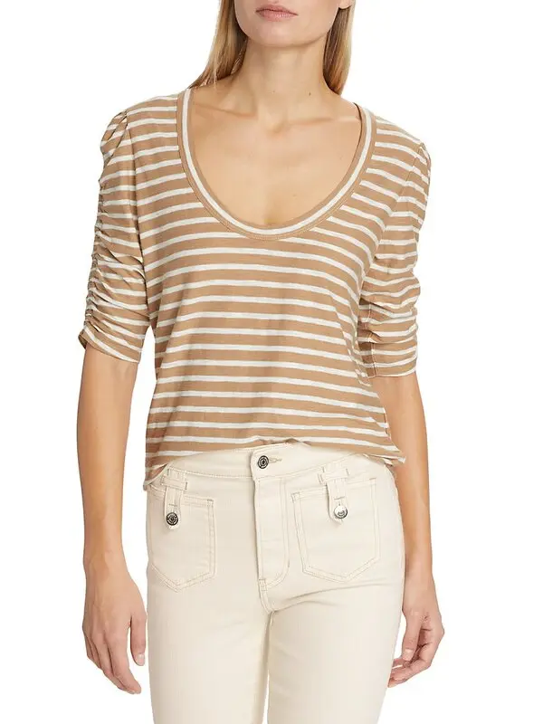 Veronica Beard Netto Stripe Cotton Tee