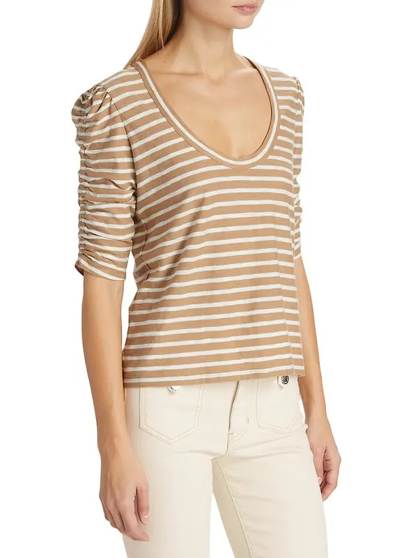 Veronica Beard Netto Stripe Cotton Tee