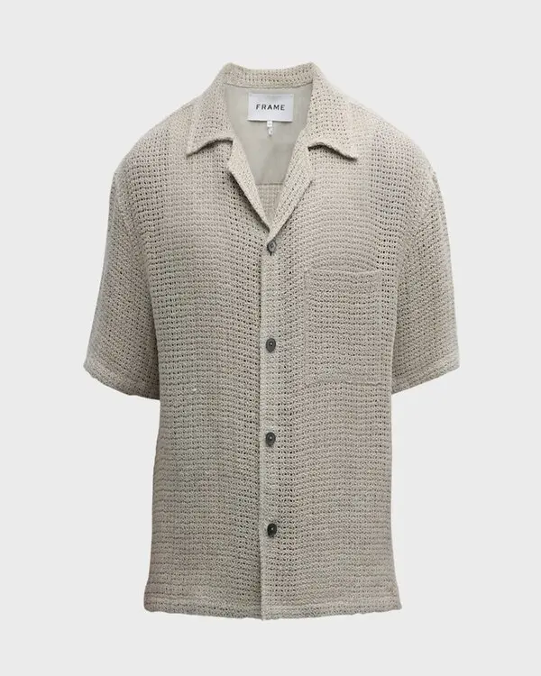 FRAME Linen Open Weave Overshirt