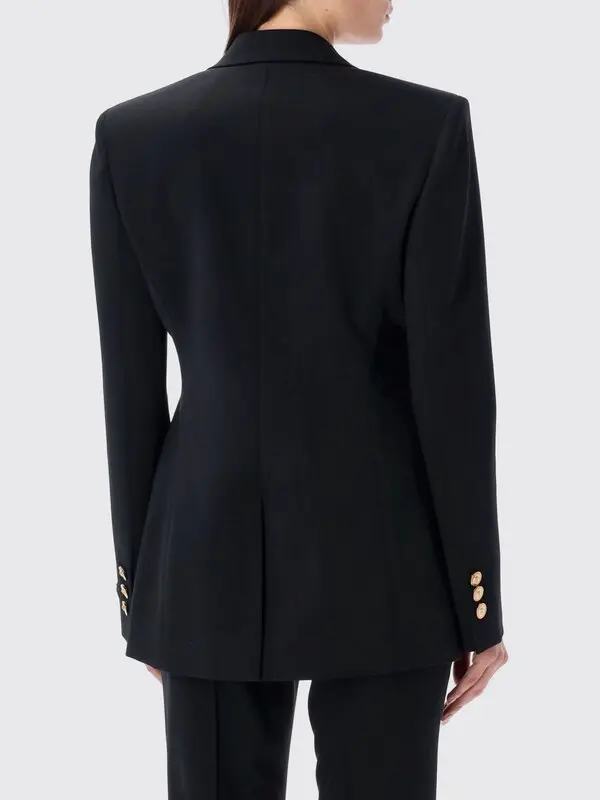 Versace Single-breasted Virgin Wool Blazer With Peak Lapels And Oversize Shoulders