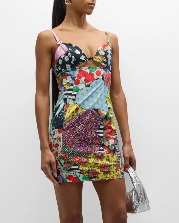 moschino bodycon dress Archive-Print Cotton Mini - Fantasy Print Only One Colour Meszetri Short Black Bridesmaid YGroup_105334 Color:Orange Leaves Love Moschino