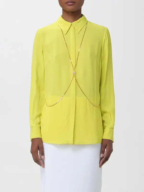 Elisabetta Franchi Shirt With Gold-tone Buckle Detail - Yellow
