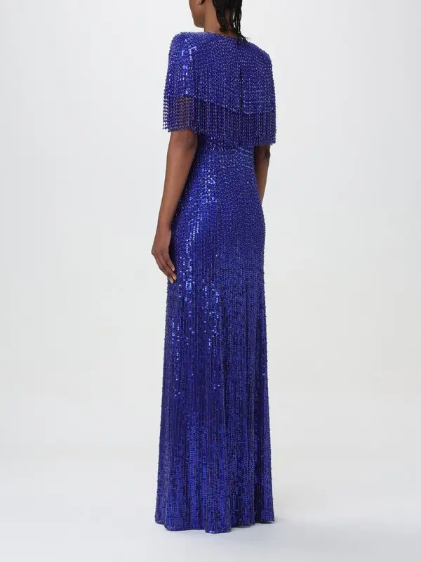 Jenny Packham Embellished Sequined Maxi Gown - Blue