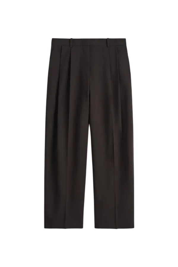 Cos Relaxed Twill Wide-leg Pants - Brown
