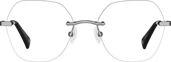Zenni Geometric Rimless Metal Frame Glasses - Gray