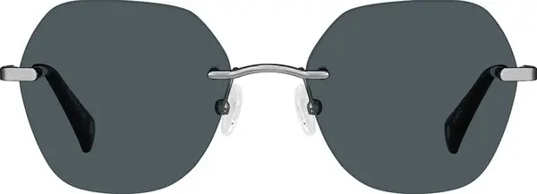 Zenni Geometric Rimless Metal Frame Glasses - Gray