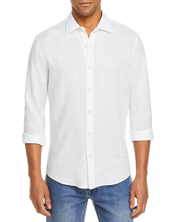 Bloomingdale'S Standard Fit Linen Shirt Exclusive - White