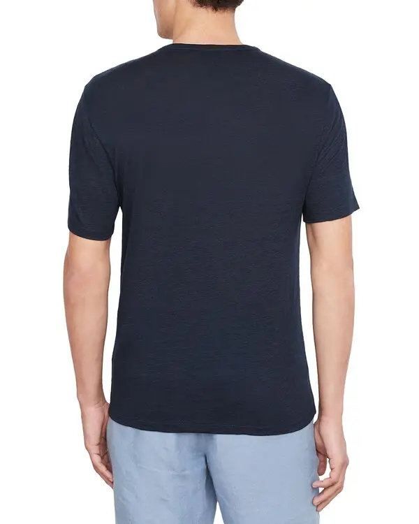 Vince Linen Short Sleeve Crewneck Tee - Coastal