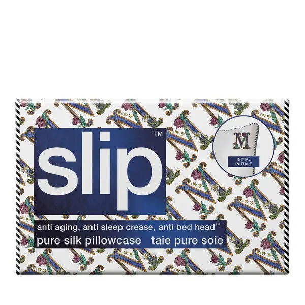 Slip Pure Silk Embroidered Initials Pillowcase - Letter M
