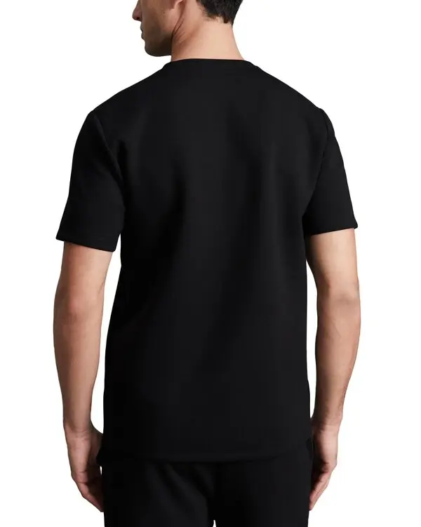 REISS Bradley Interlock Slim Fit Crewneck Tee - Black