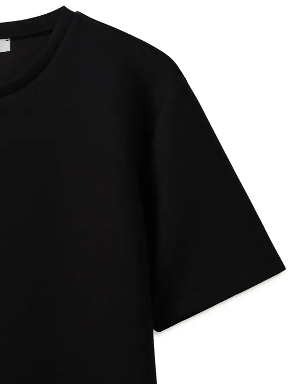 REISS Bradley Interlock Slim Fit Crewneck Tee - Black