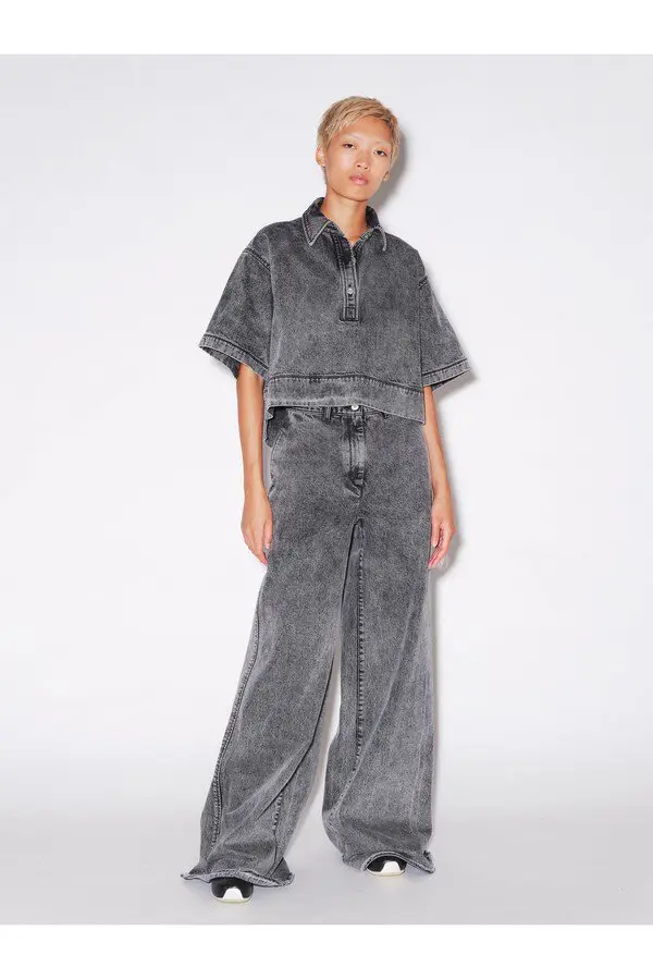 Rosetta Getty Cropped Oversized Polo