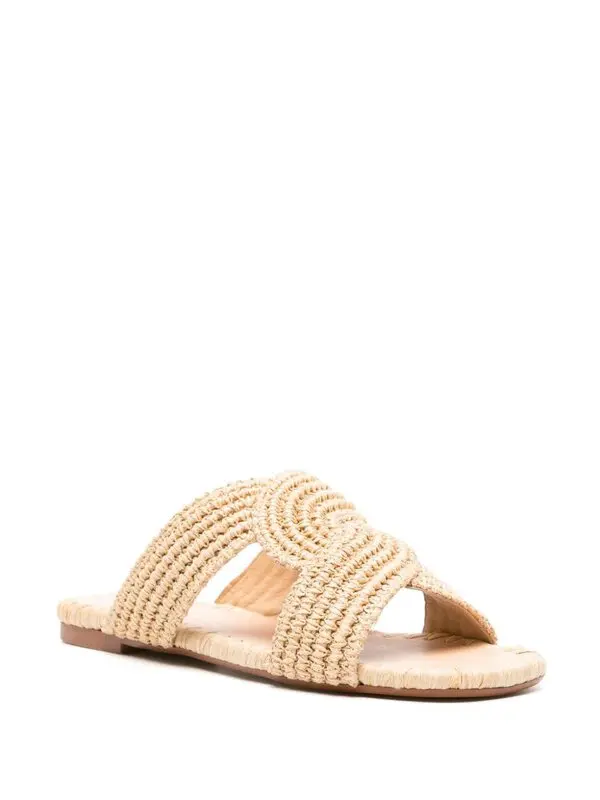 CastaÑer Prado Raffia Slides - Neutrals