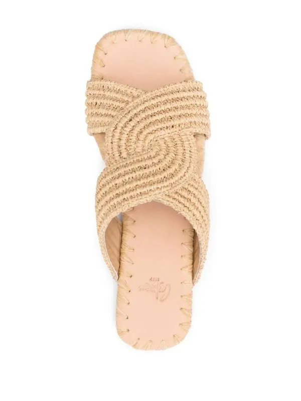 CastaÑer Prado Raffia Slides - Neutrals