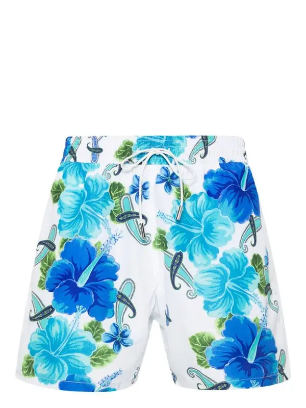 Etro Floral Paisley-print Swim Shorts - Blue
