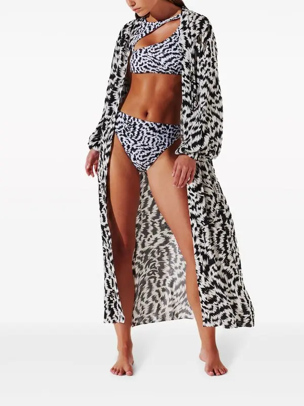 Karl Lagerfeld Animal-print Belted Beach Dress