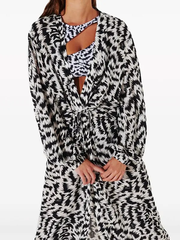 Karl Lagerfeld Animal-print Belted Beach Dress