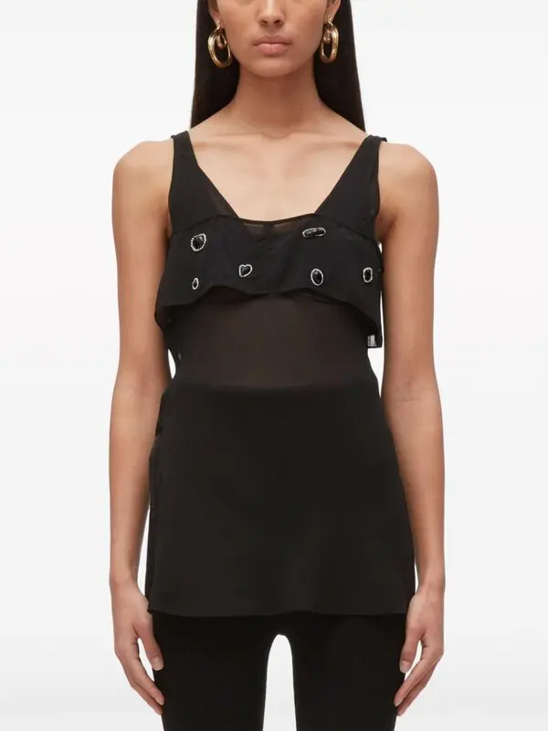 3.1 Phillip Lim Gemstone-embellished Silk Tank Top