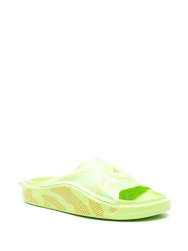 Adidas By Stella McCartney Logo Flat Slides - Green