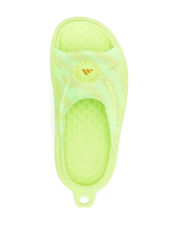 Adidas By Stella McCartney Logo Flat Slides - Green